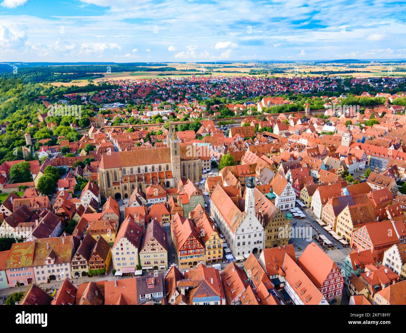 Market square or Marktplatz and St. James or St. Jakob Church aerial ...