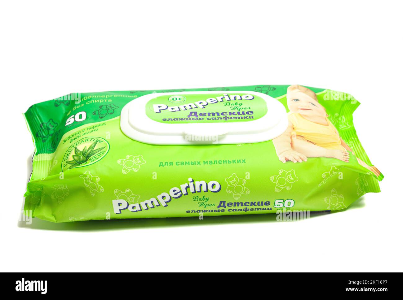Moscow, Russia, November 15,2022: Pamperino Baby Wet Wipes with Aloe ...