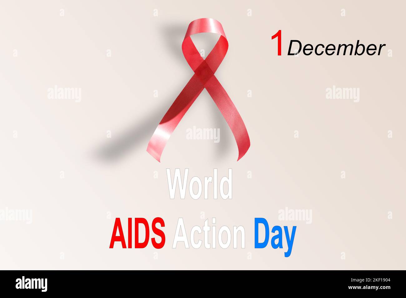 red ribbon. AIDS awareness sign. World HIV Day symbol Stock Photo - Alamy