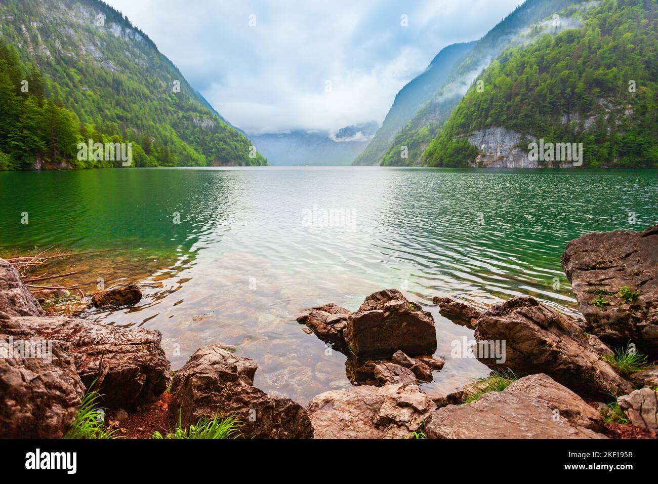 The Konigssee is a natural lake in the southeast Berchtesgadener Land ...