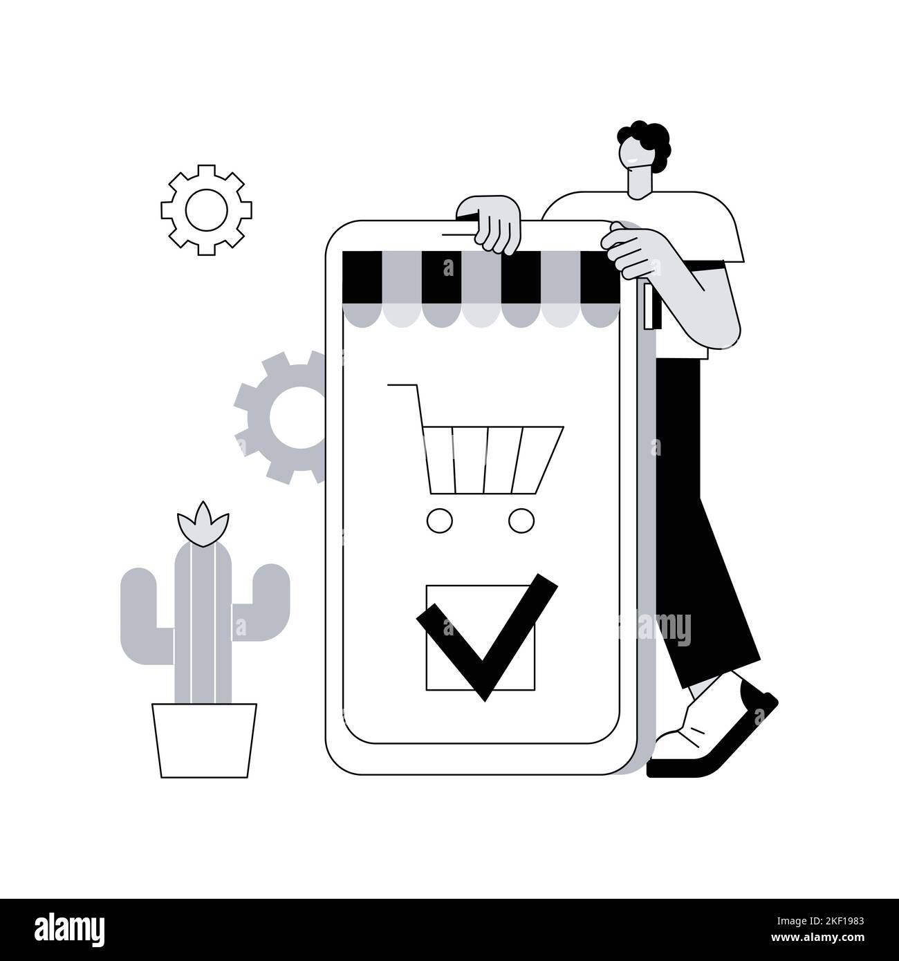 Order placed abstract concept vector illustration. E-commerce model ...