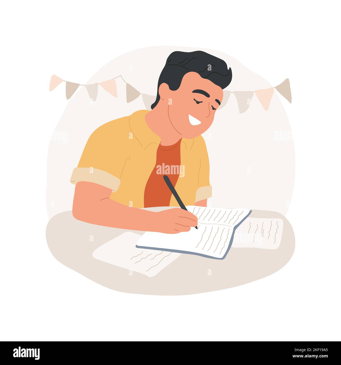 Creative writing assignment isolated cartoon vector illustration ...