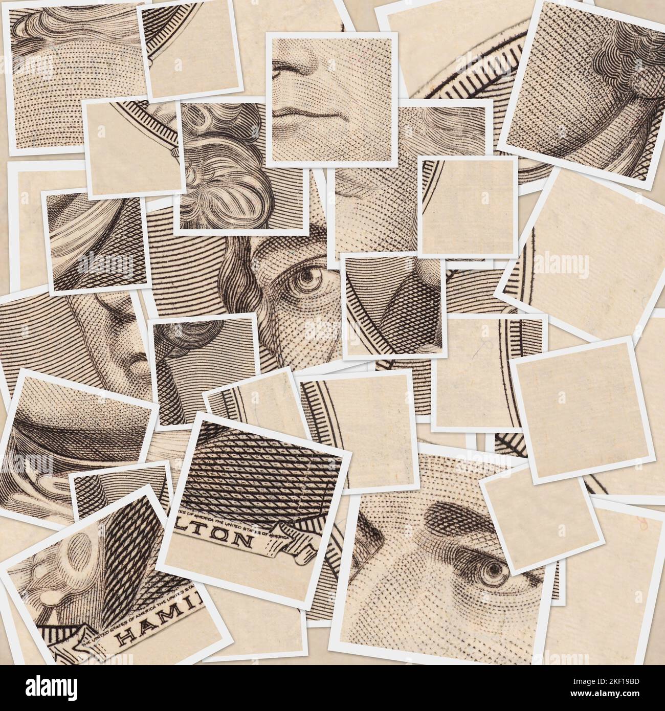 Collage with Portrait of U.S. president Alexander Hamilton Stock Photo ...