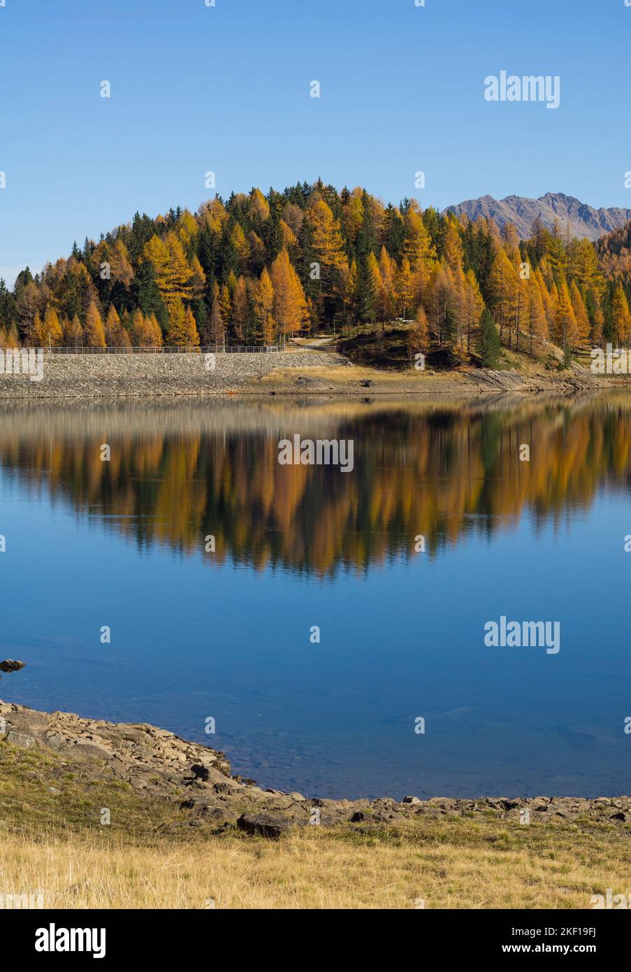 SOUTH TYROL, ITALY - Fontana Bianca Lake during October, near Saint ...