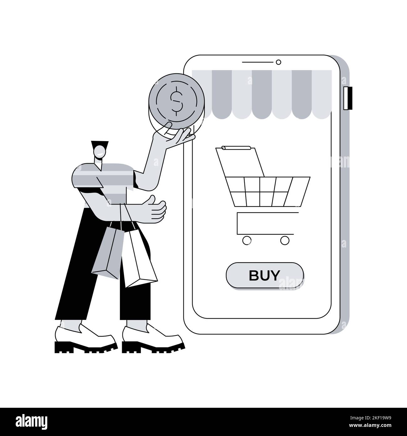 Virtual sales abstract concept vector illustration. Remote selling ...