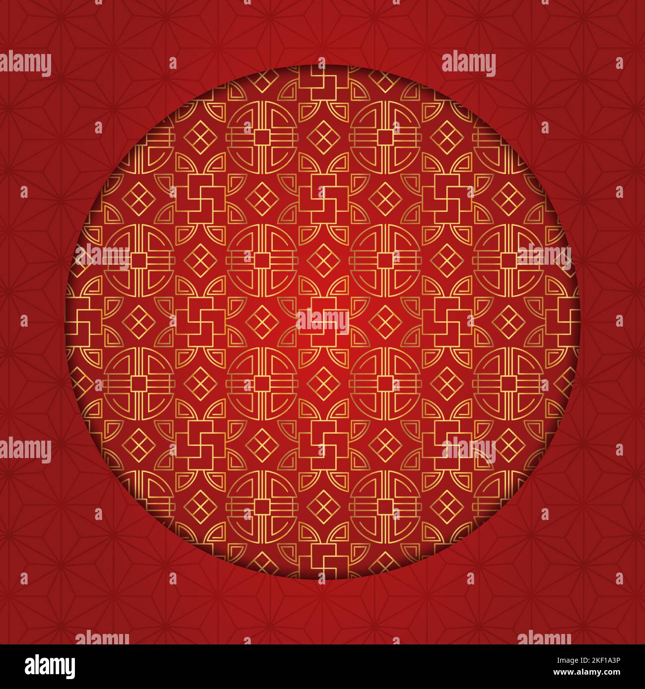 Traditional chinese round pattern frame. Oriental, japanese circle ...