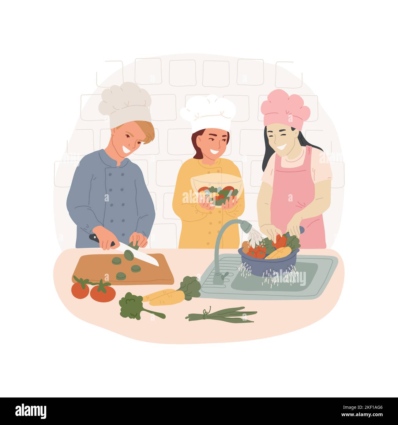 Food preparation and safety isolated cartoon vector illustration. Home ...