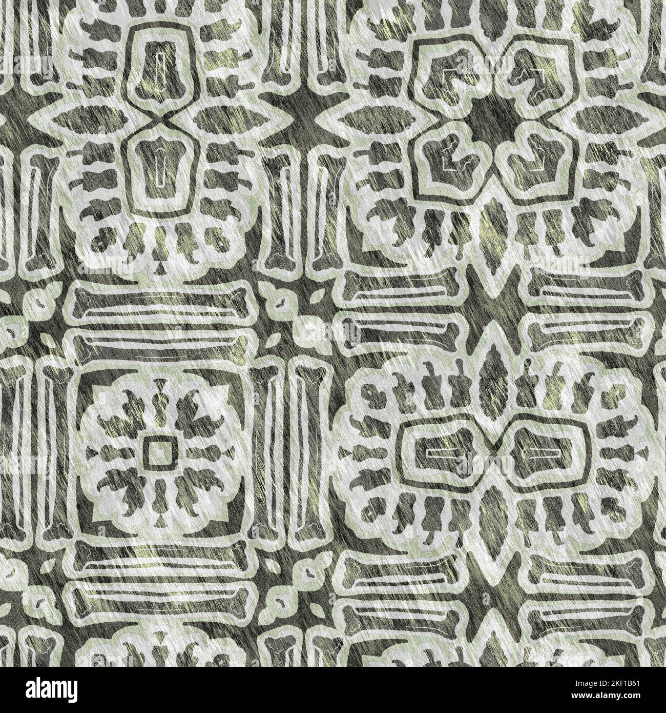 Mosaic geometric green seamless texture pattern. Trendy kaleidoscope ...