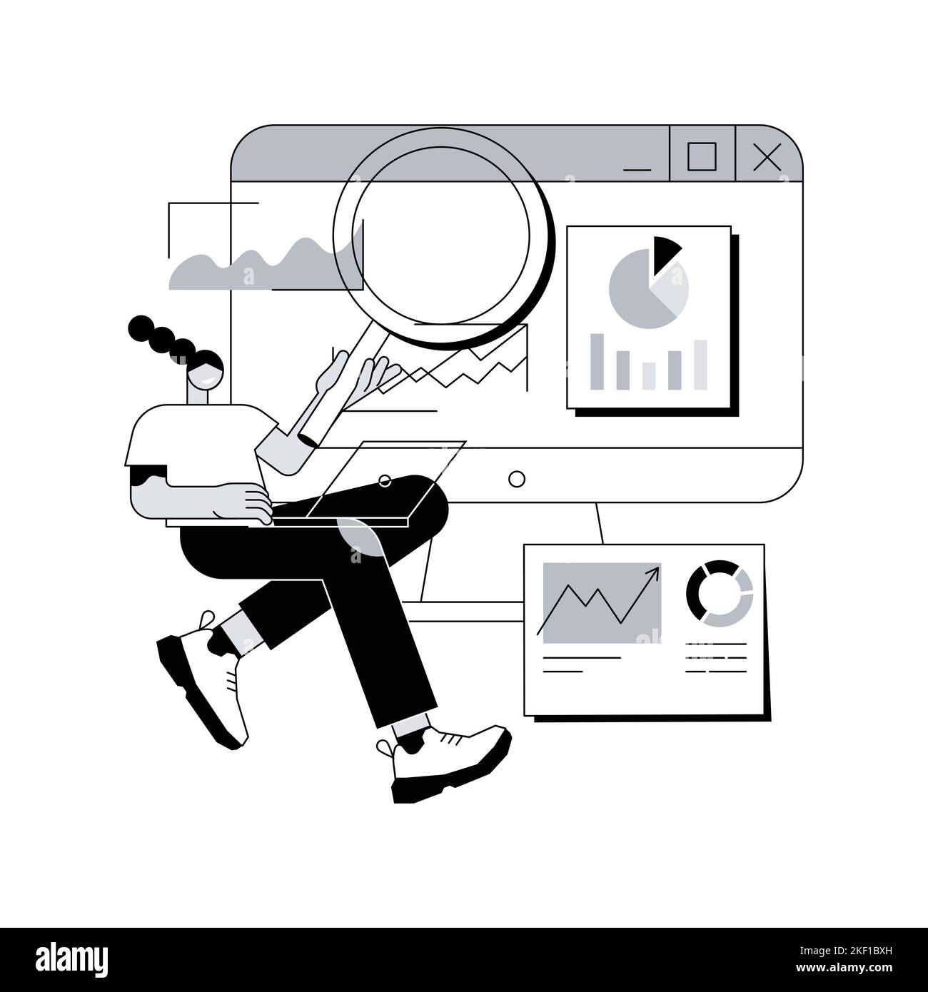 Digital auditing abstract concept vector illustration. Digital ...