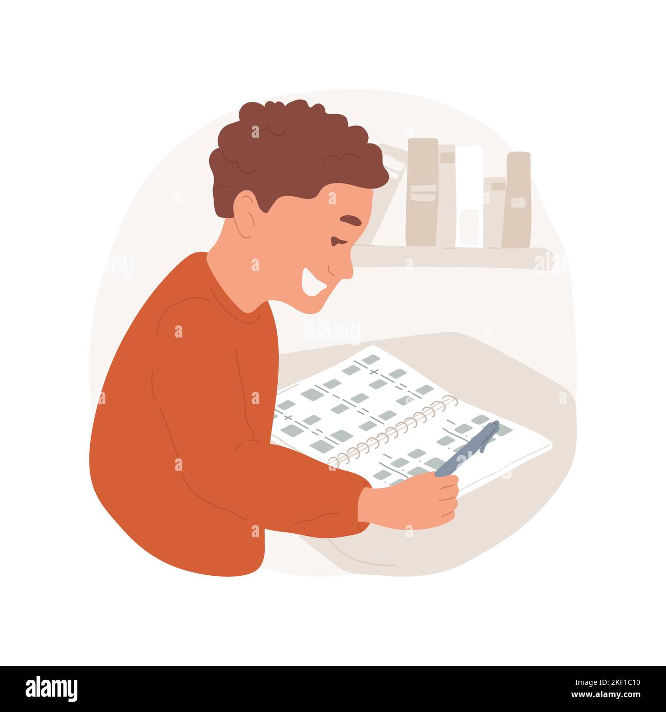 Study number system isolated cartoon vector illustration. Student ...