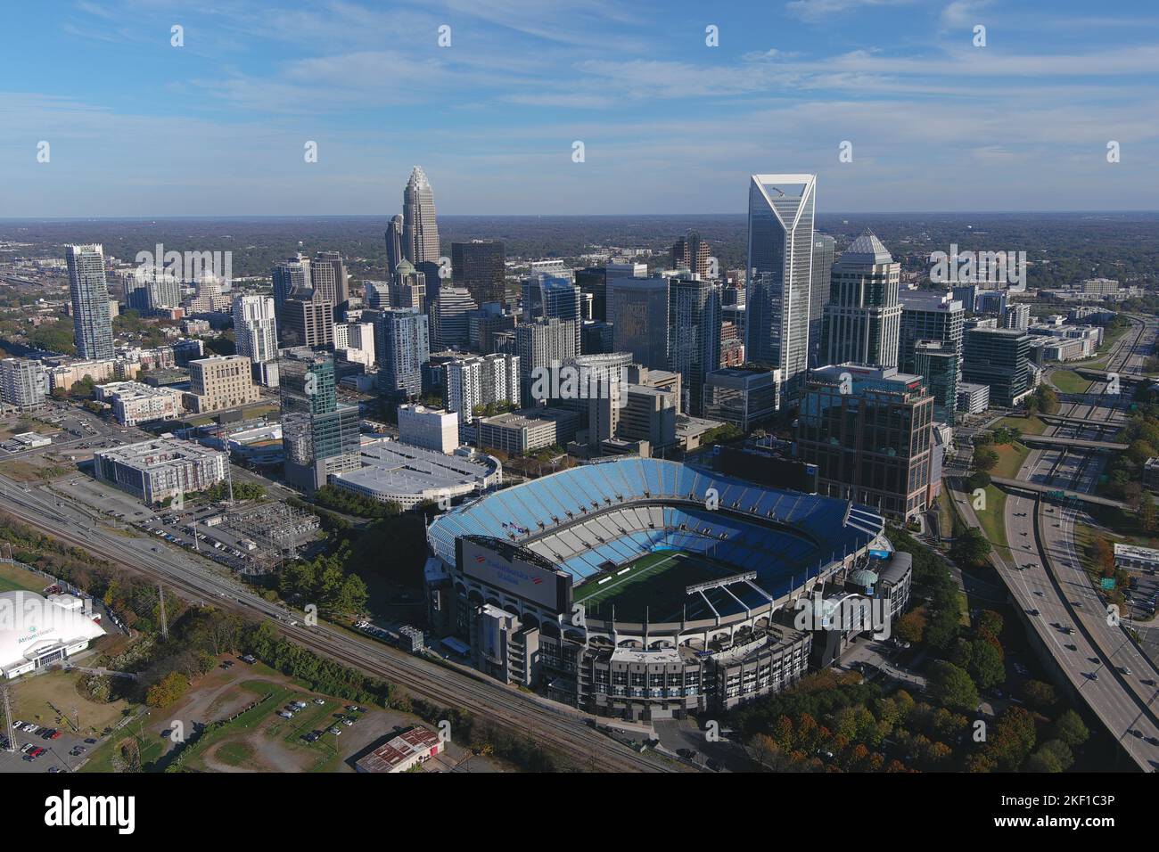 Charlotte, Untied States. 14th Nov, 2022. A general overall aerial view ...