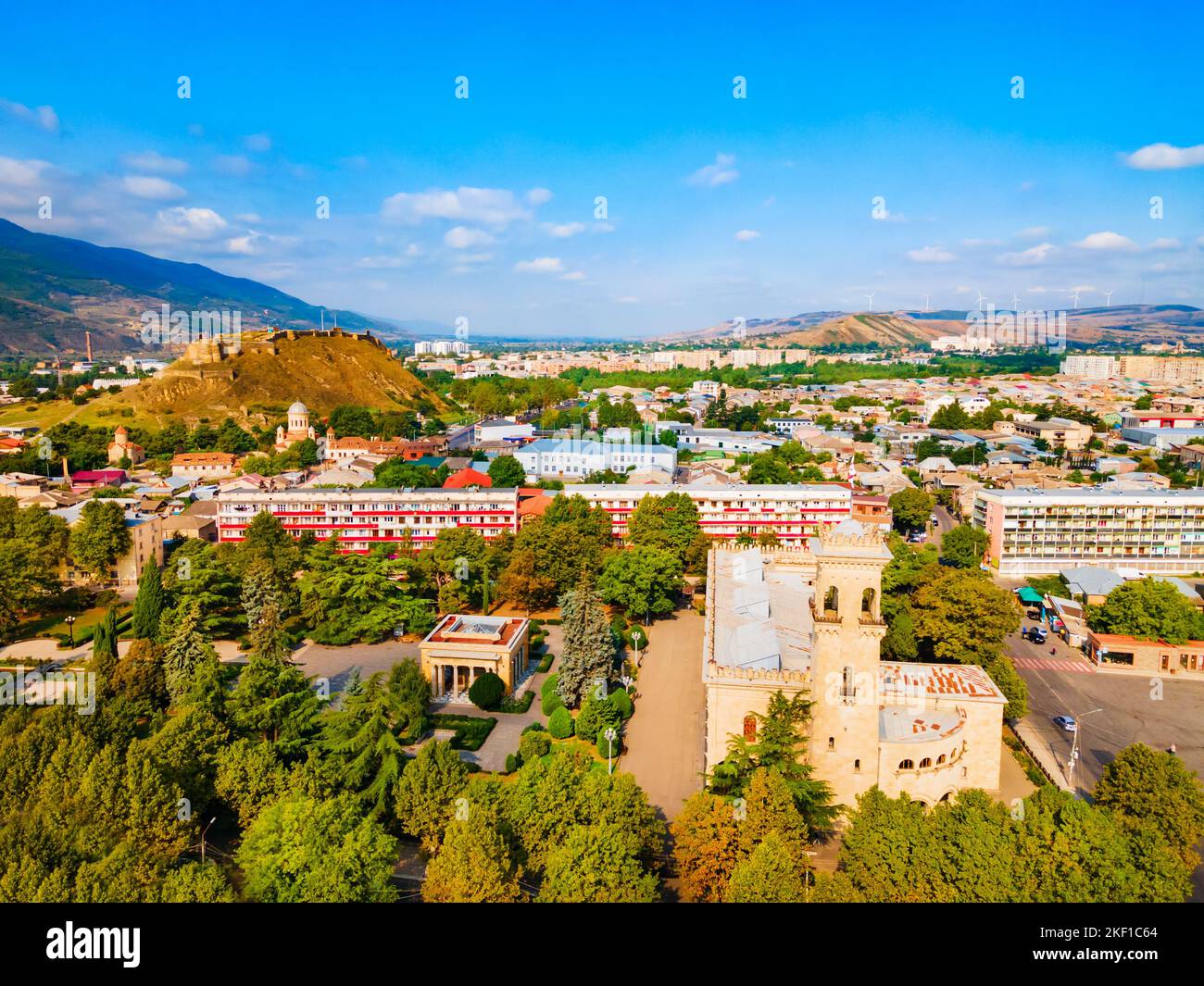 The Joseph Stalin Museum aerial panoramic view in Gori, Georgia. Museum ...