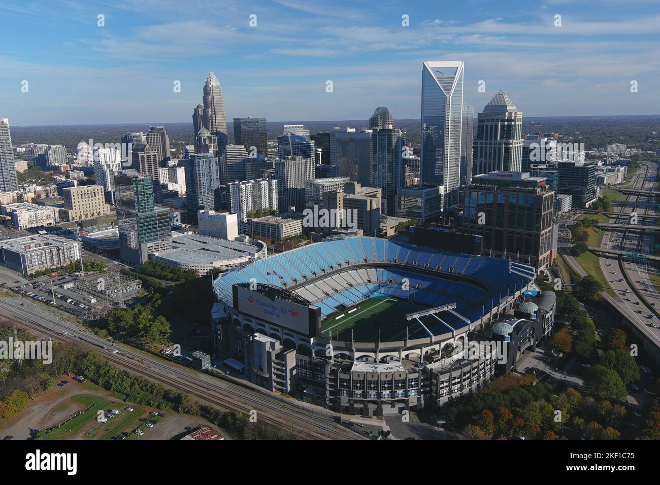 Charlotte, Untied States. 14th Nov, 2022. A general overall aerial view ...