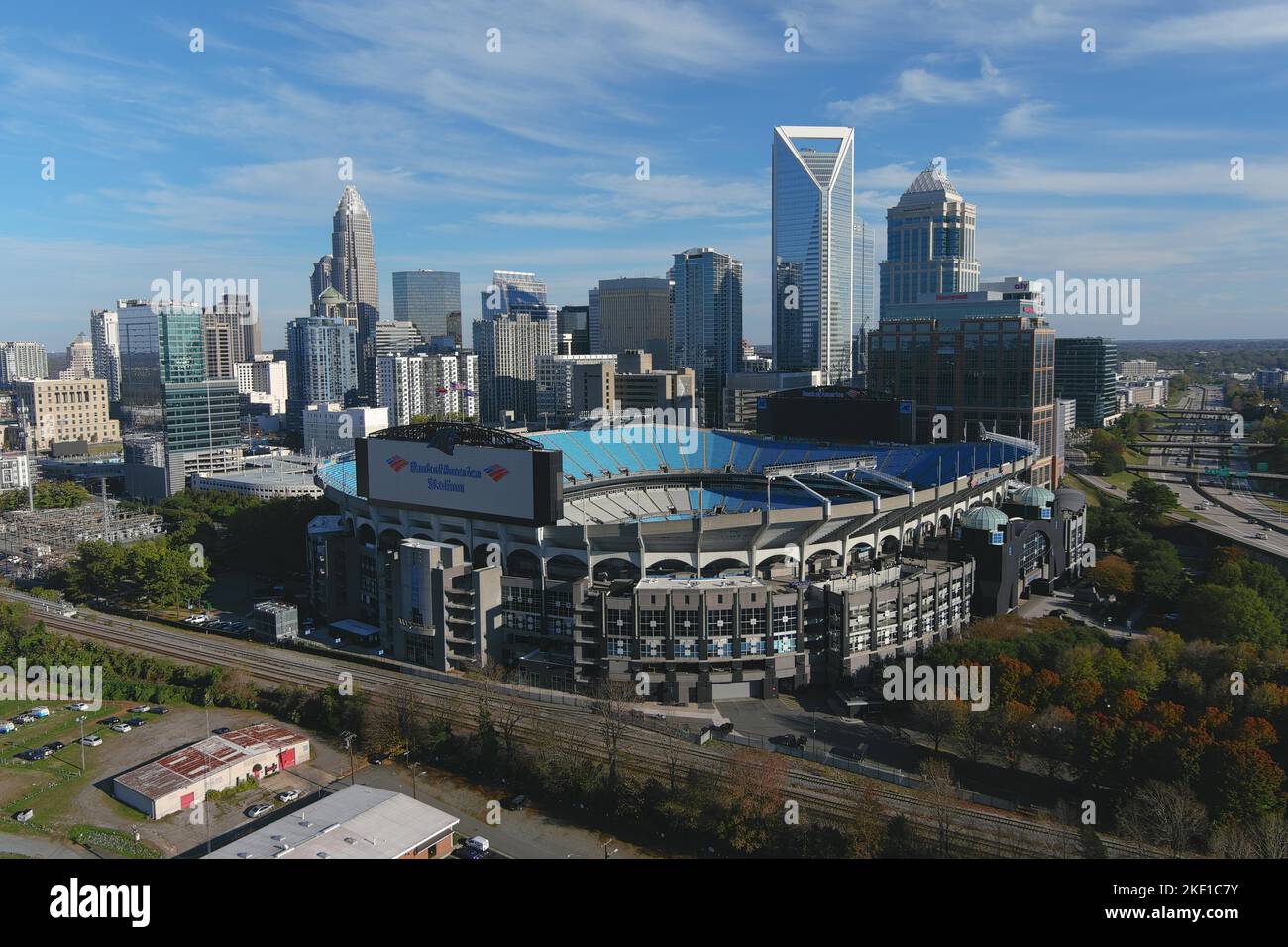 Charlotte, Untied States. 14th Nov, 2022. A general overall aerial view ...