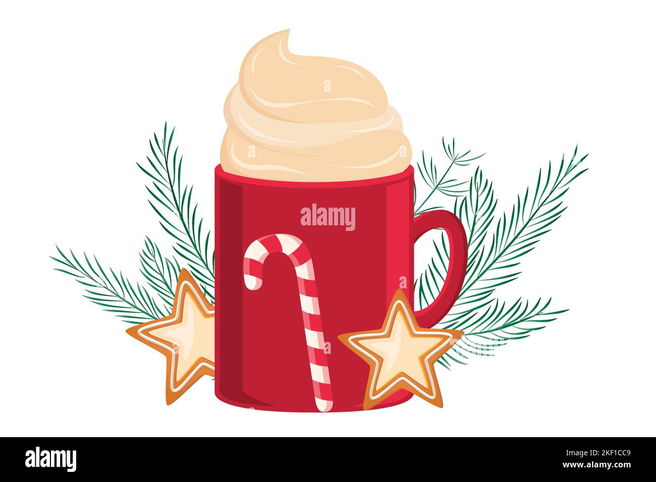 Red mug cocoa gingerbread Cut Out Stock Images & Pictures - Alamy