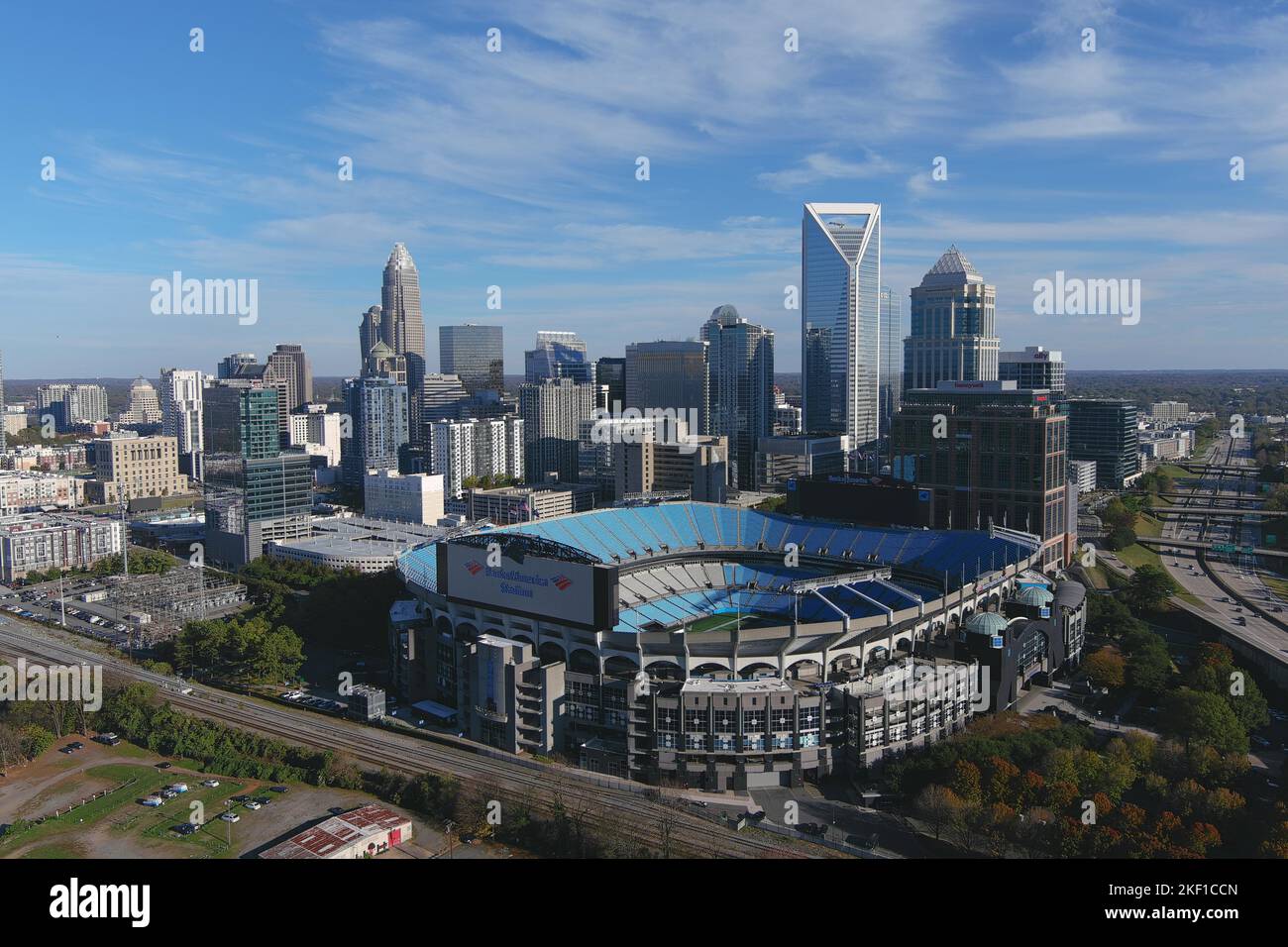 Charlotte, Untied States. 14th Nov, 2022. A general overall aerial view ...