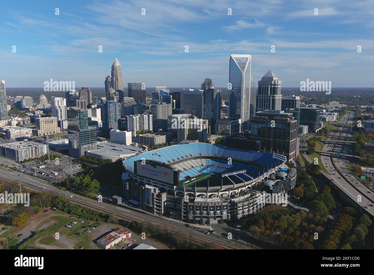 Charlotte, Untied States. 14th Nov, 2022. A general overall aerial view ...