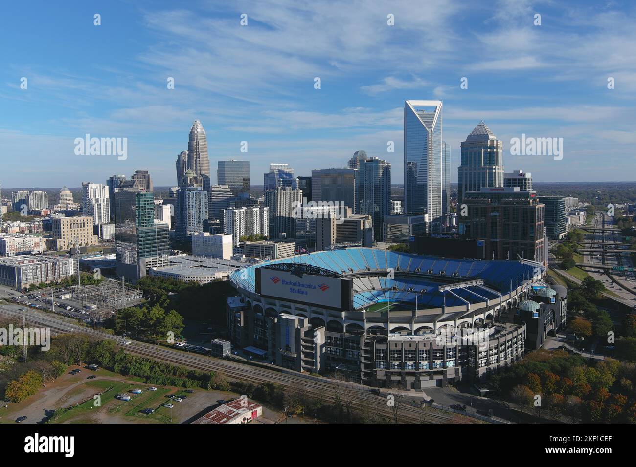 Charlotte, Untied States. 14th Nov, 2022. A general overall aerial view ...