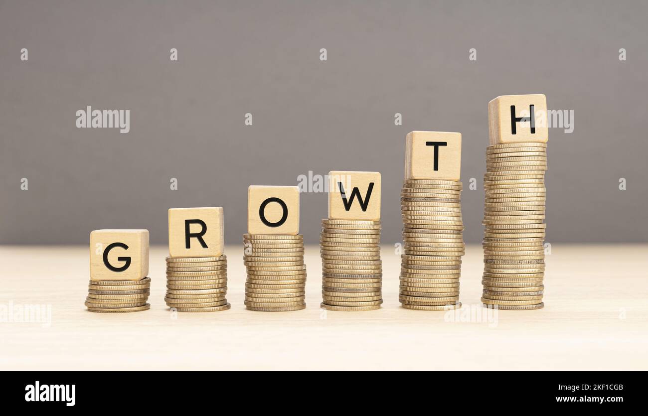 Stacking coins money growing hi-res stock photography and images - Alamy