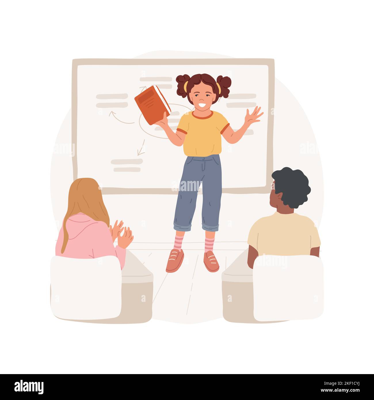 Reading comprehension isolated cartoon vector illustration. Student ...