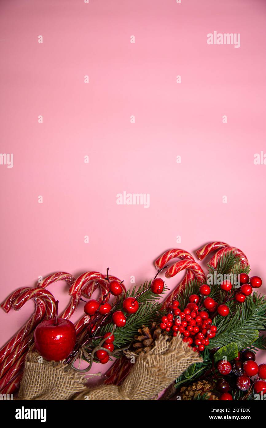 Christmas composition decorations on a background. Christmas concept ...