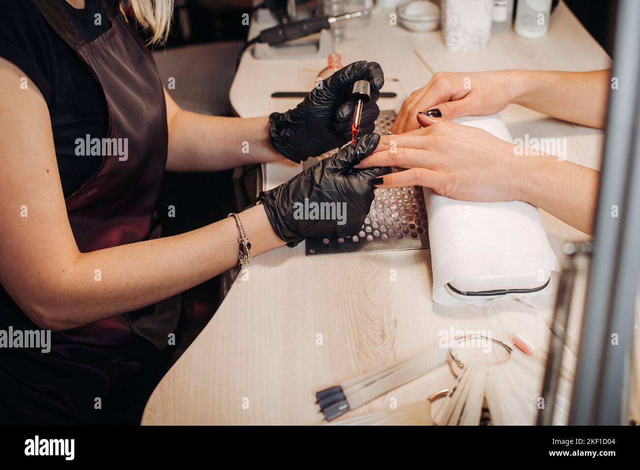 Beautician Salon, Manicure, Nails Polish Procedure. Professional ...