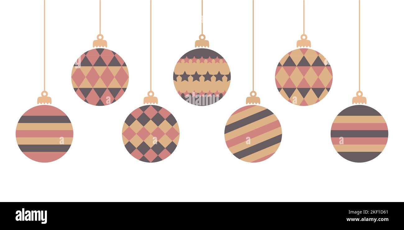 christmas bauble decoration different pattern isolated on white Stock ...