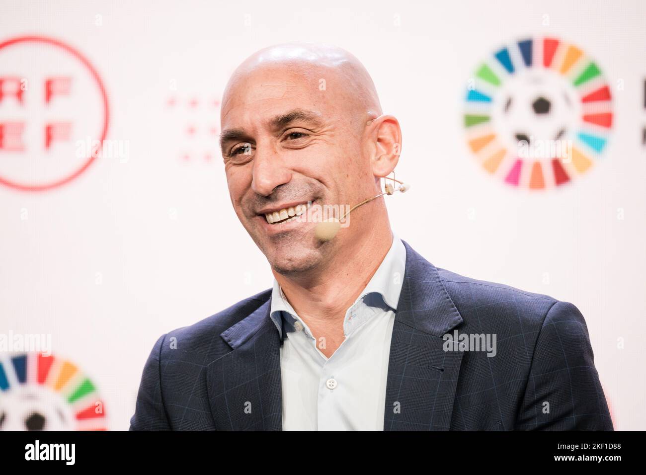 Luis Rubiales, president of the Royal Spanish Football Federation of ...