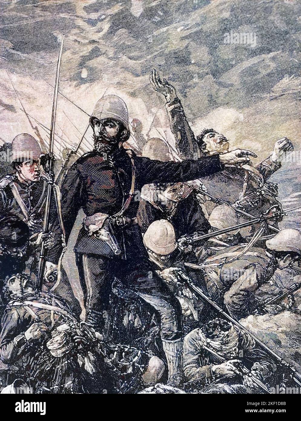 BATTLE OF MAJUBA HILL 27 February 1881. Sir George Colley leading his ...