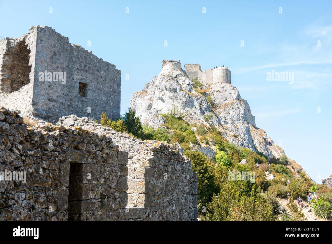Duilhac-sous-Peyrepertuse,France-august 16,2016:view of the Cathar ...