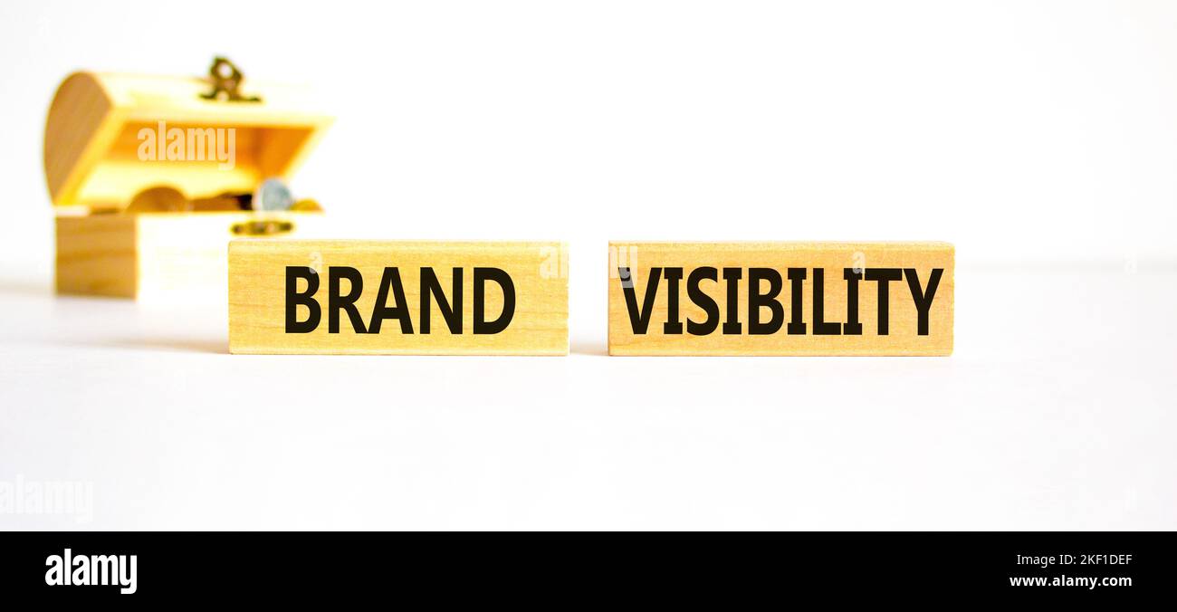 Brand visibility symbol. Concept words Brand visibility on wooden ...