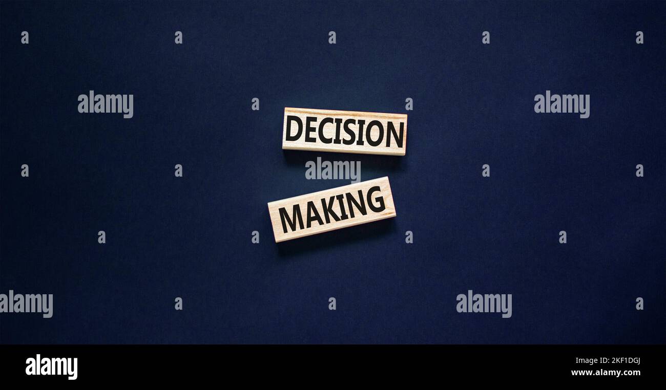 Decision making symbol. Concept words Decision making on wooden blocks ...