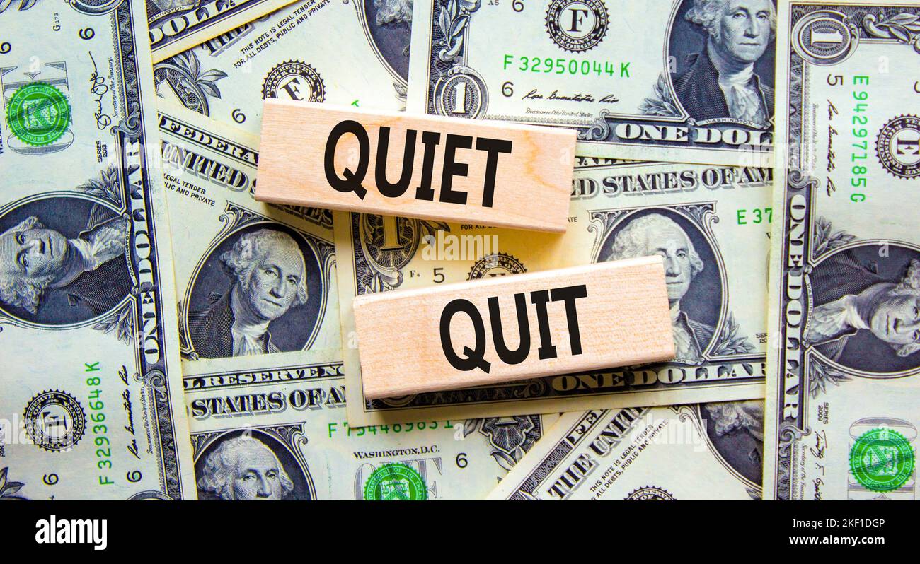 Quiet quit symbol. Concept words Quiet quit on wooden blocks. Beautiful ...
