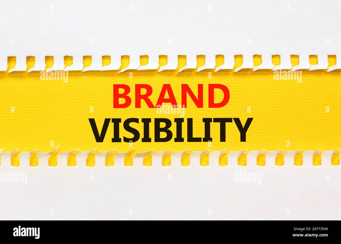 Brand visibility symbol. Concept words Brand visibility on yellow paper ...