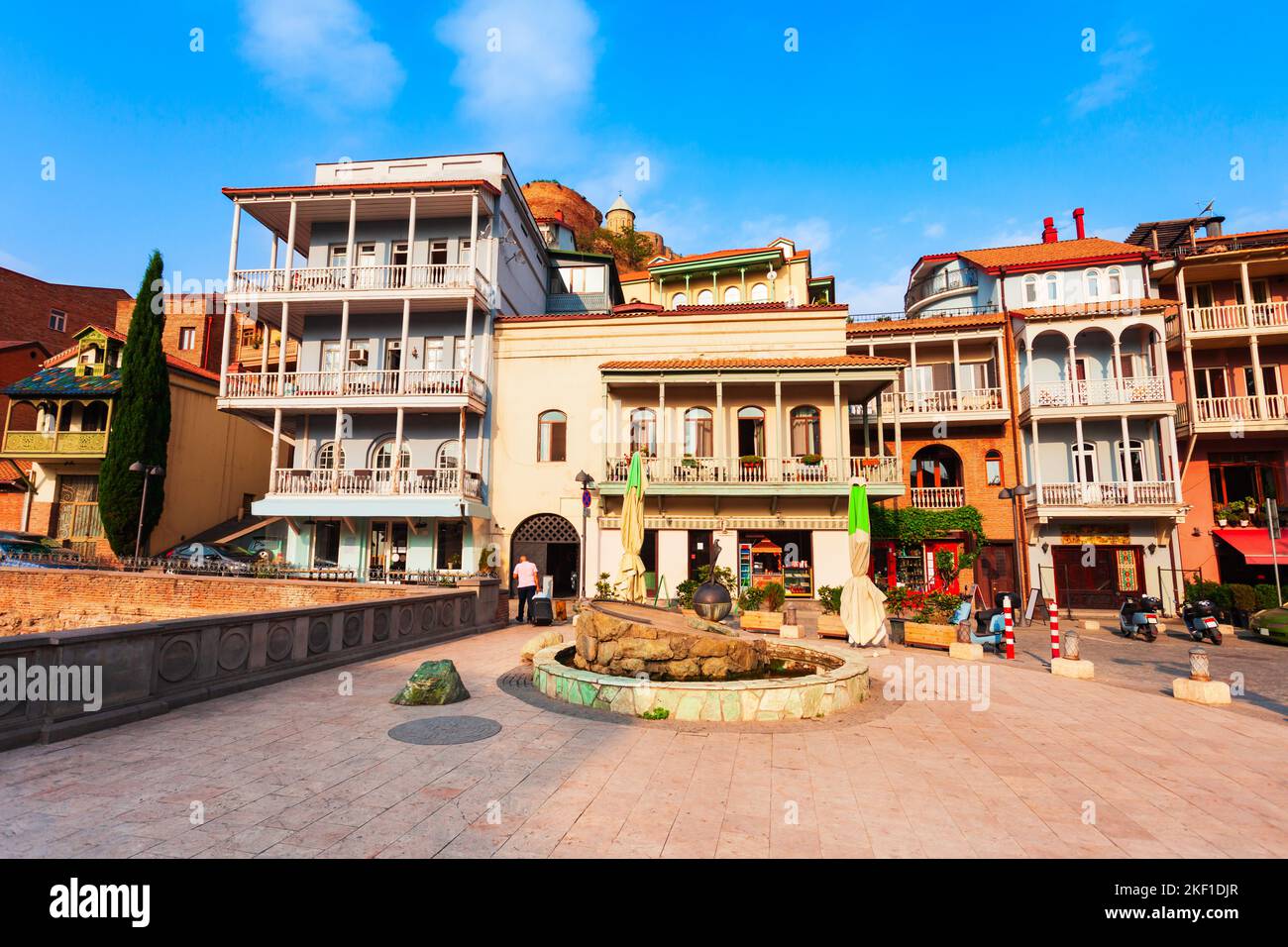 Abanotubani ancient district in Tbilisi old town. Tbilisi is the ...