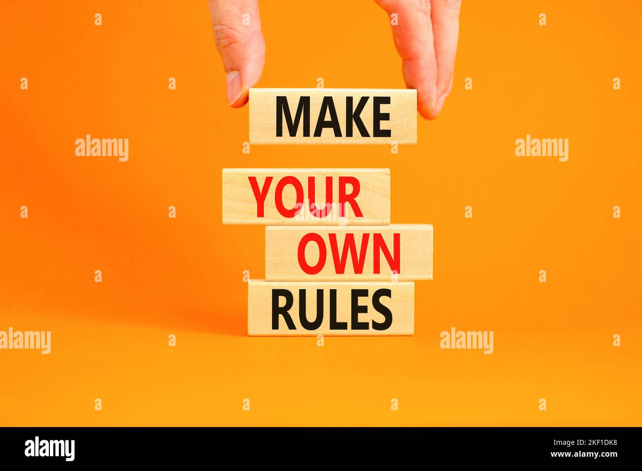 Make your own rules symbol. Concept words Make your own rules on wooden ...
