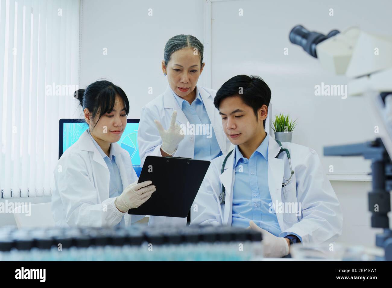 scientists analyze chemical samples Discuss technological innovations ...