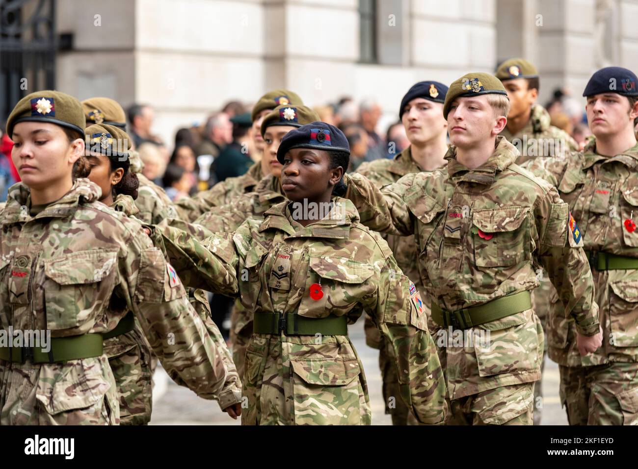 Army Cadet Force at the Lord Mayor's Show parade in the City of London ...