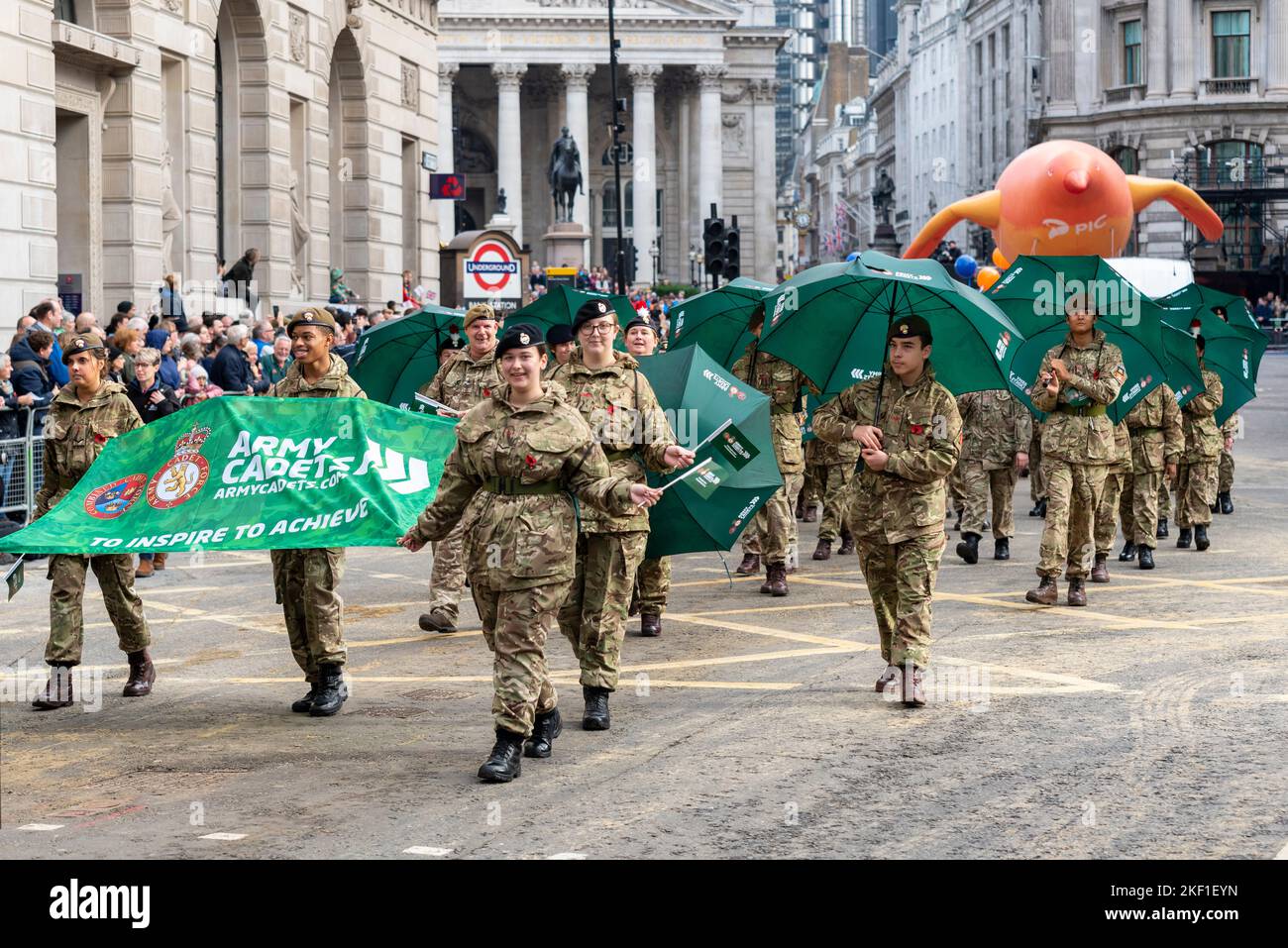 Army Cadet Force at the Lord Mayor's Show parade in the City of London ...
