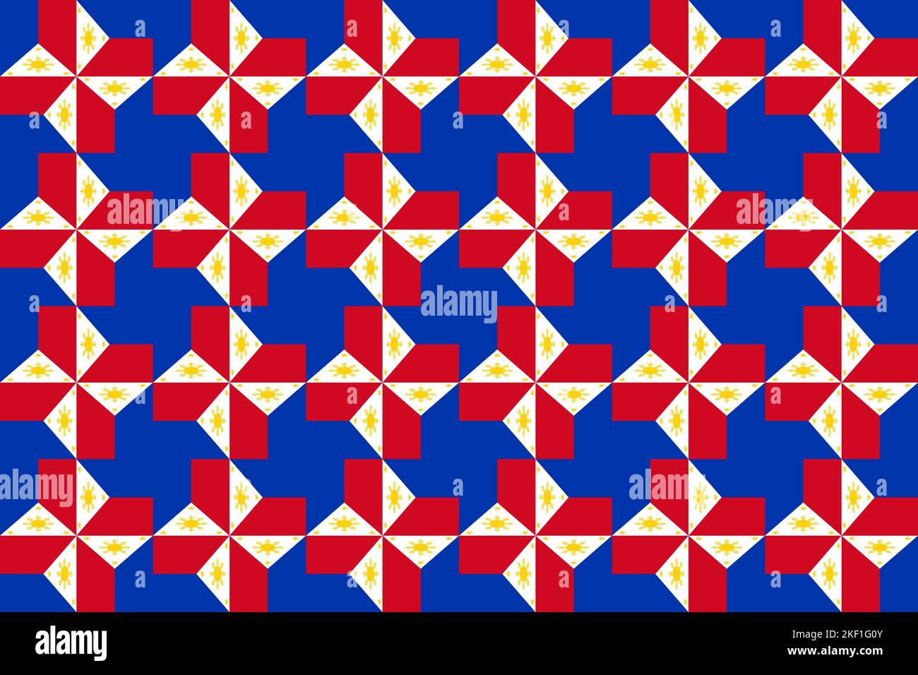 Geometric pattern in the colors of the national flag of Philippines ...