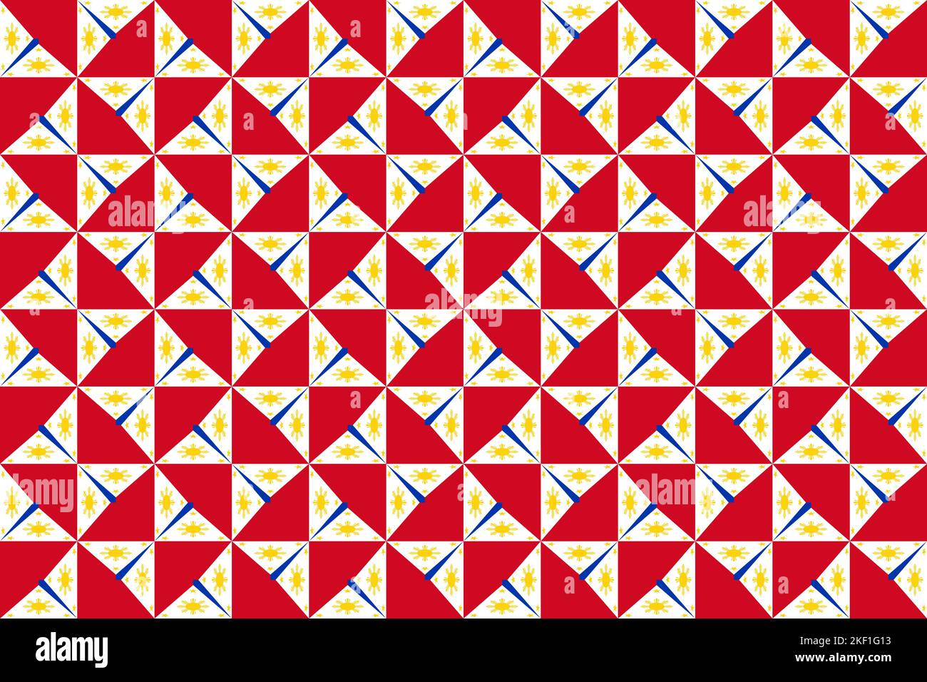 Geometric pattern in the colors of the national flag of Philippines ...