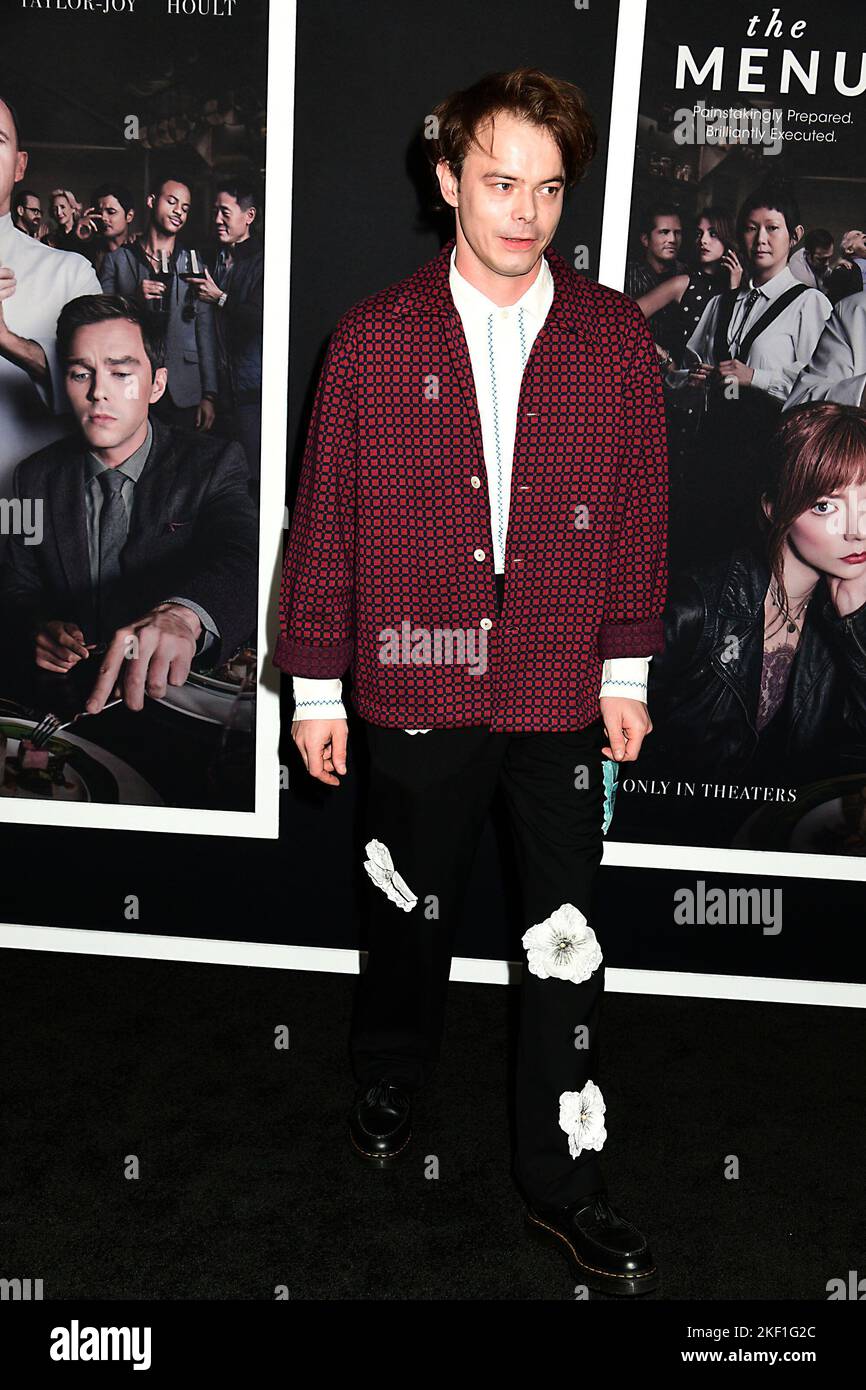 Charlie Eaton attends the New York Premiere of "The Menu" on November ...