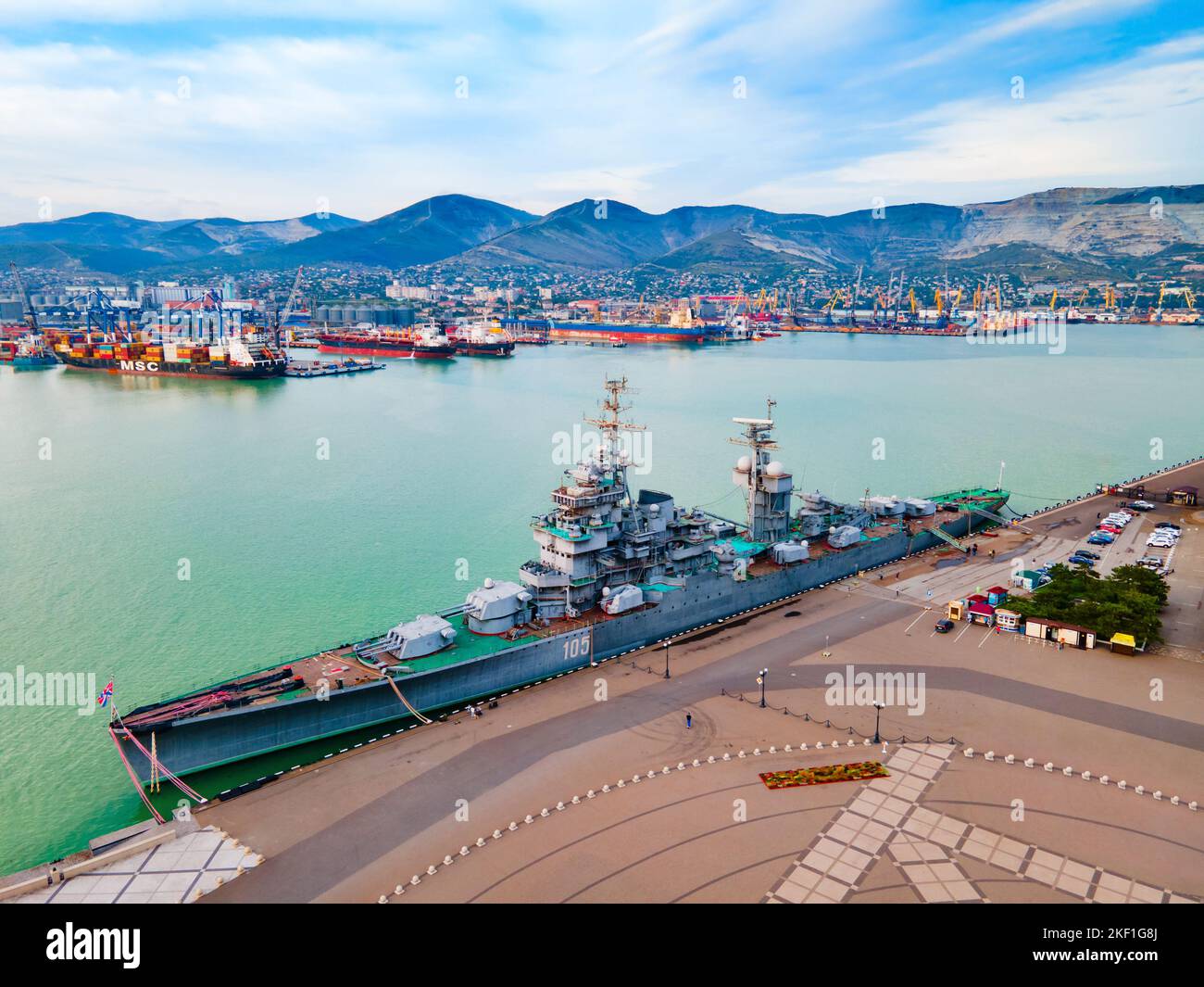 Novorossiysk, Russia - October 02, 2020: Soviet cruiser museum Mikhail ...