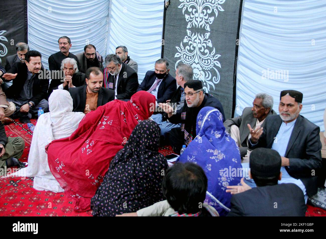 Balochistan National Party (BNP-M) Chief, Akhtar Jan Mengal along with ...