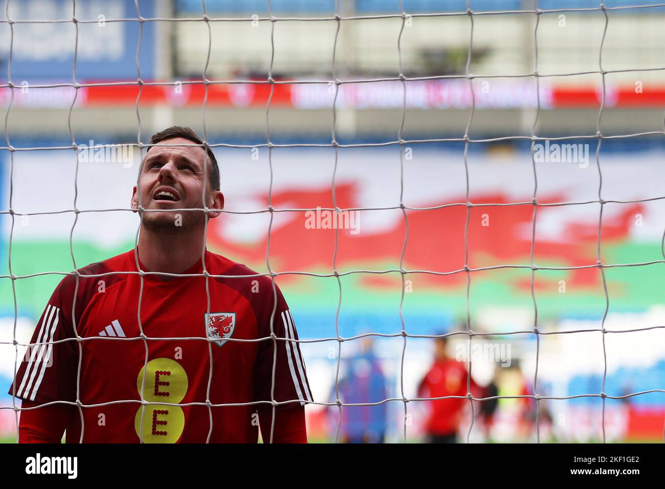 Cardiff, UK. 15th Nov, 2022. Danny Ward, the Wales goalkeeper looks on ...