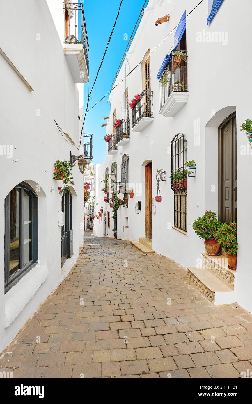 Picturesque whitewashed village in south of Spain of Mojacar, famous ...