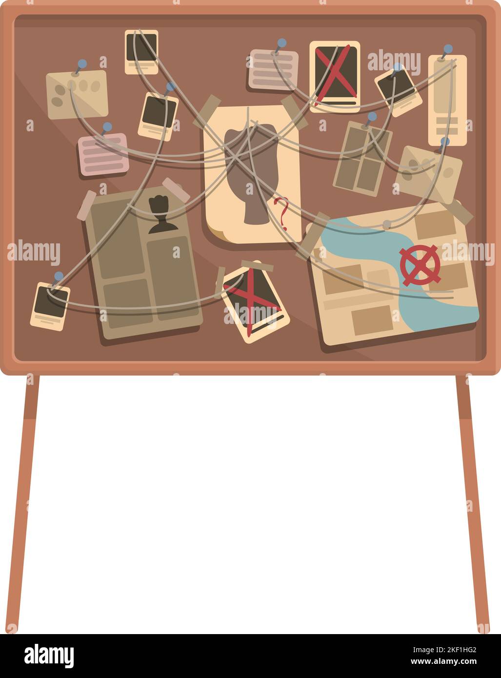 Board investigation icon cartoon vector. Crime detective. Coat solve ...