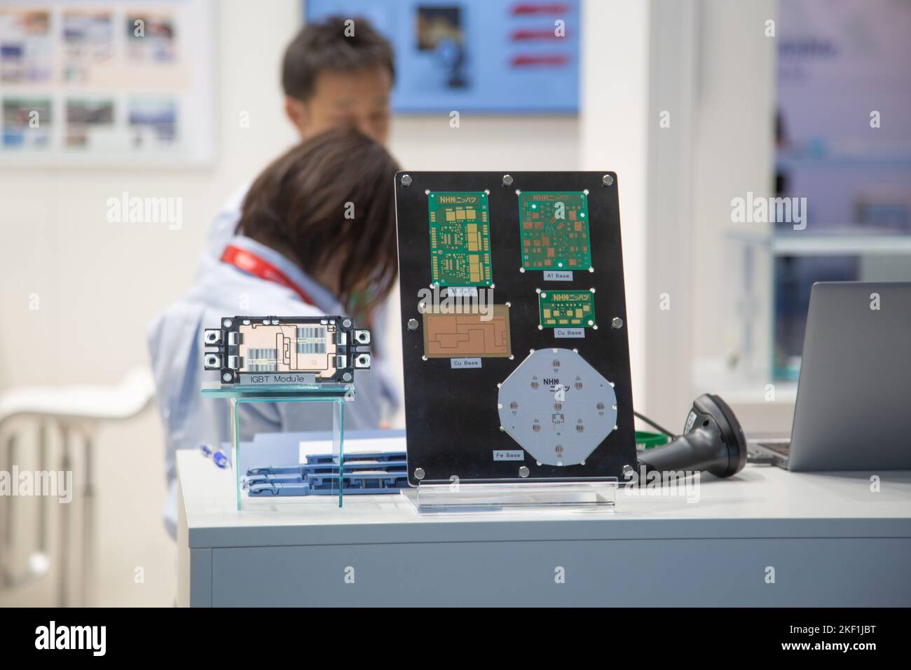 Munich, Germany. 15th Nov, 2022. Halbleiterplatinen bei der Electronica/Semicon Europa Messe ...