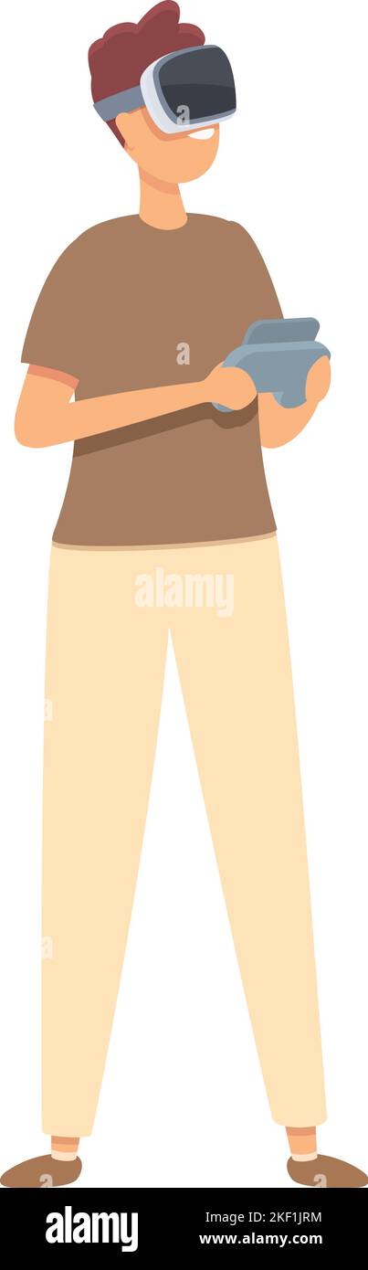 Kid vr headset icon cartoon vector. Robot education. Program science ...