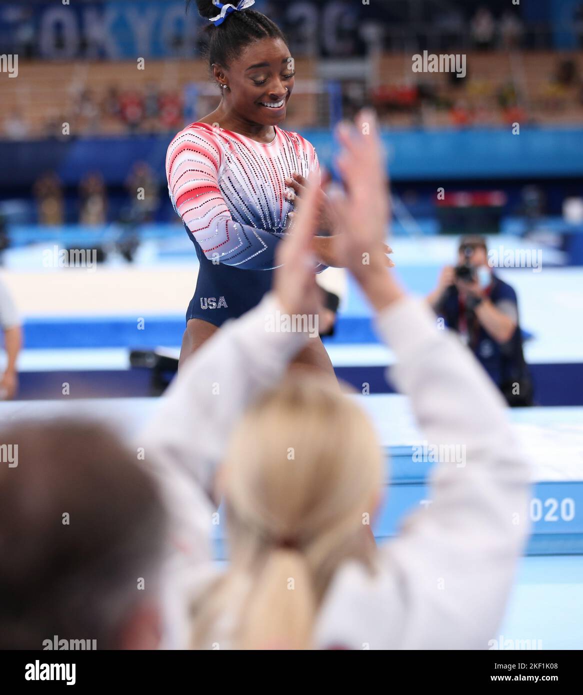 AUGUST 03rd, 2021 - TOKYO, JAPAN: applauded by her coach Cecile LANDI ...
